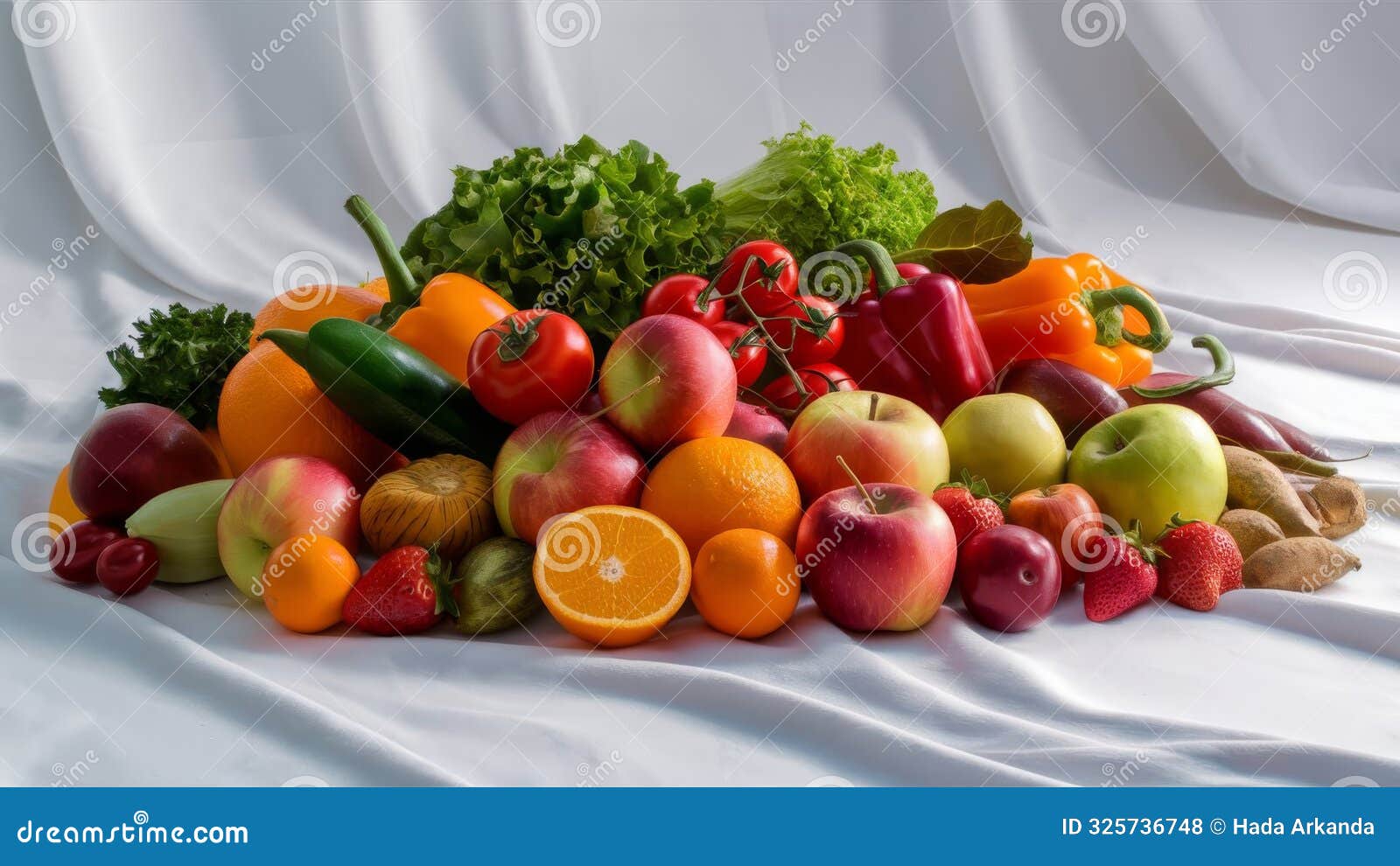 Different Types of Fruits and Vegetables Individually Isolated on a ...