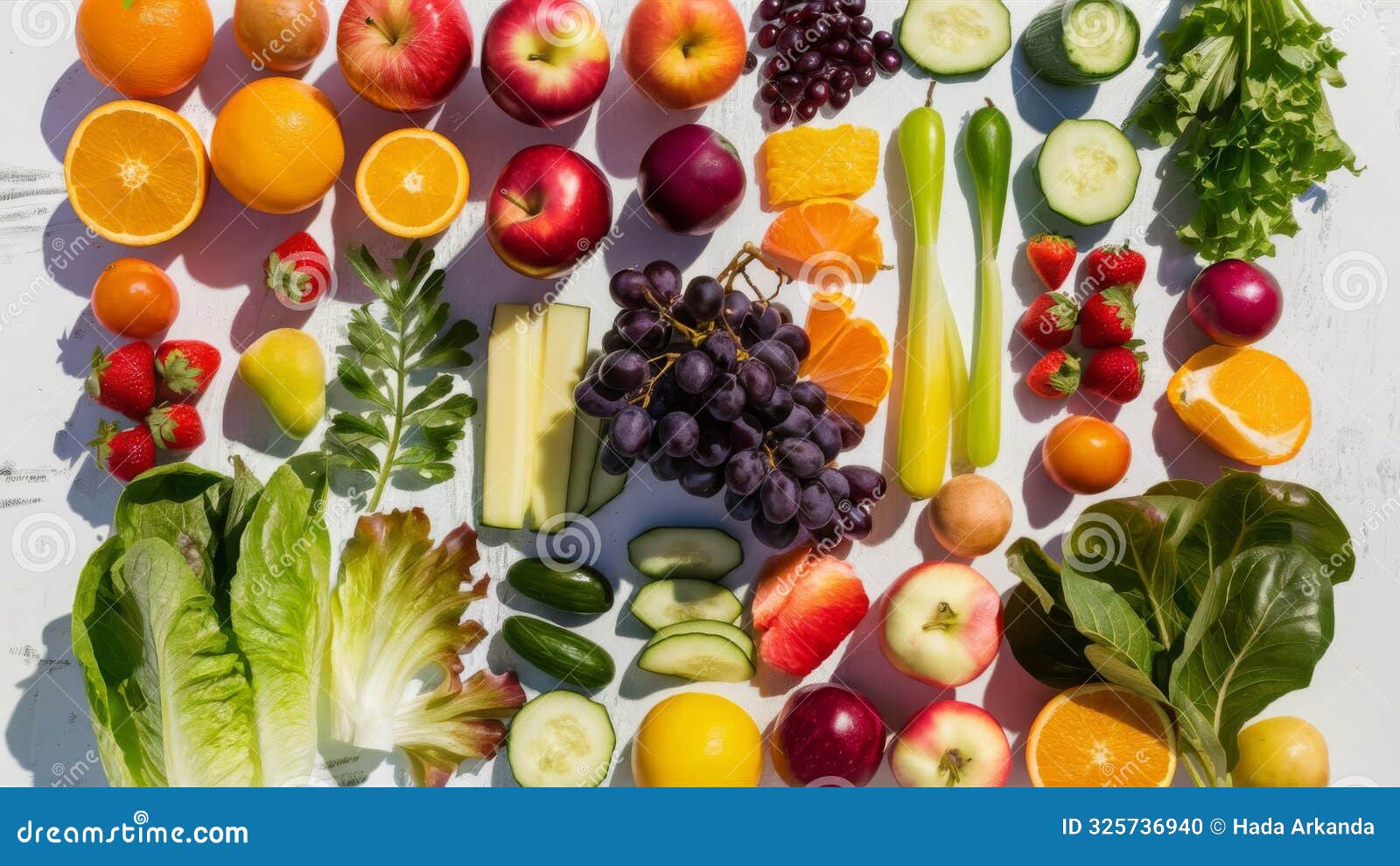 Different Types of Fruits and Vegetables Individually Isolated on a ...