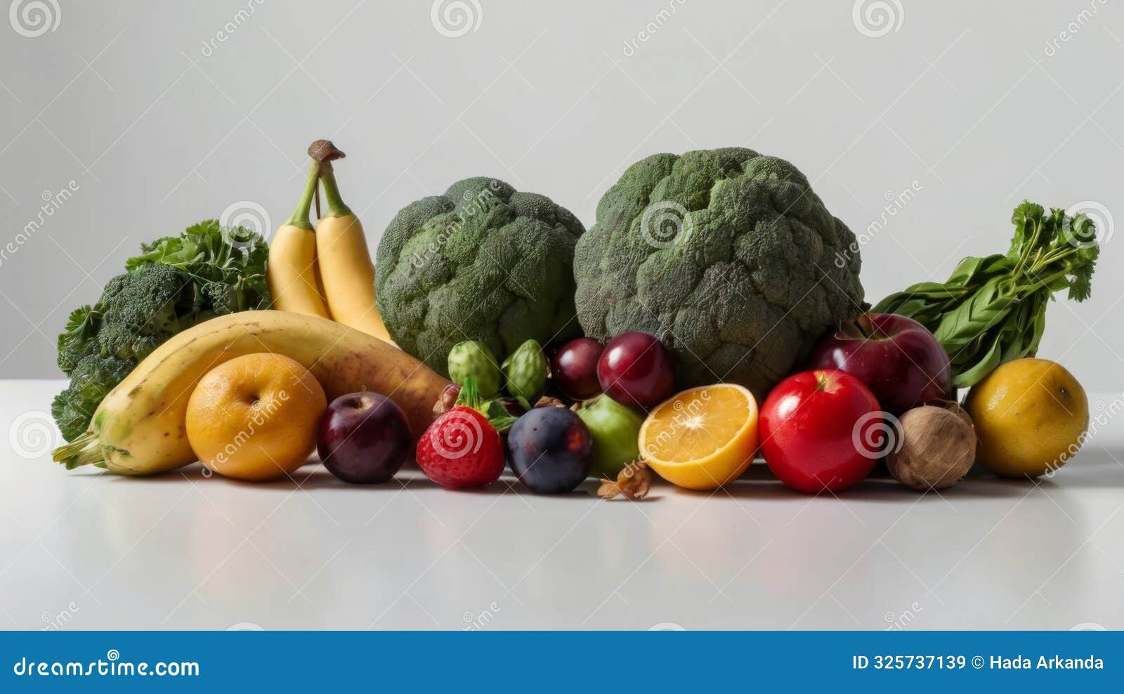 Different Types of Fruits and Vegetables Individually Isolated on a ...