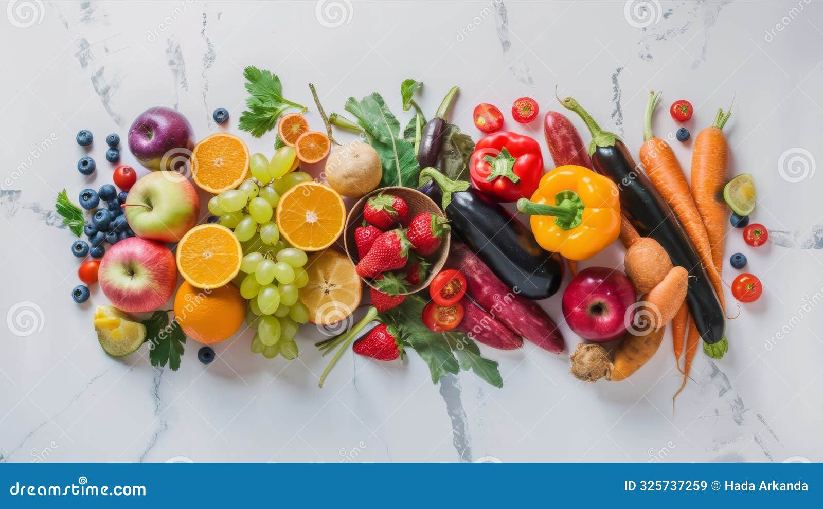 Different Types of Fruits and Vegetables Individually Isolated on a ...
