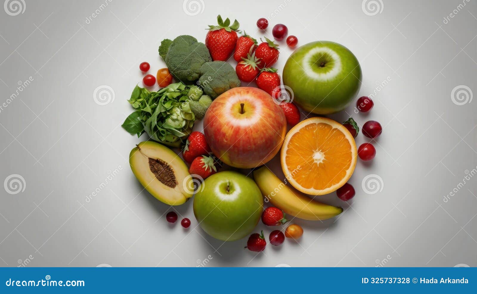 Different Types of Fruits and Vegetables Individually Isolated on a ...