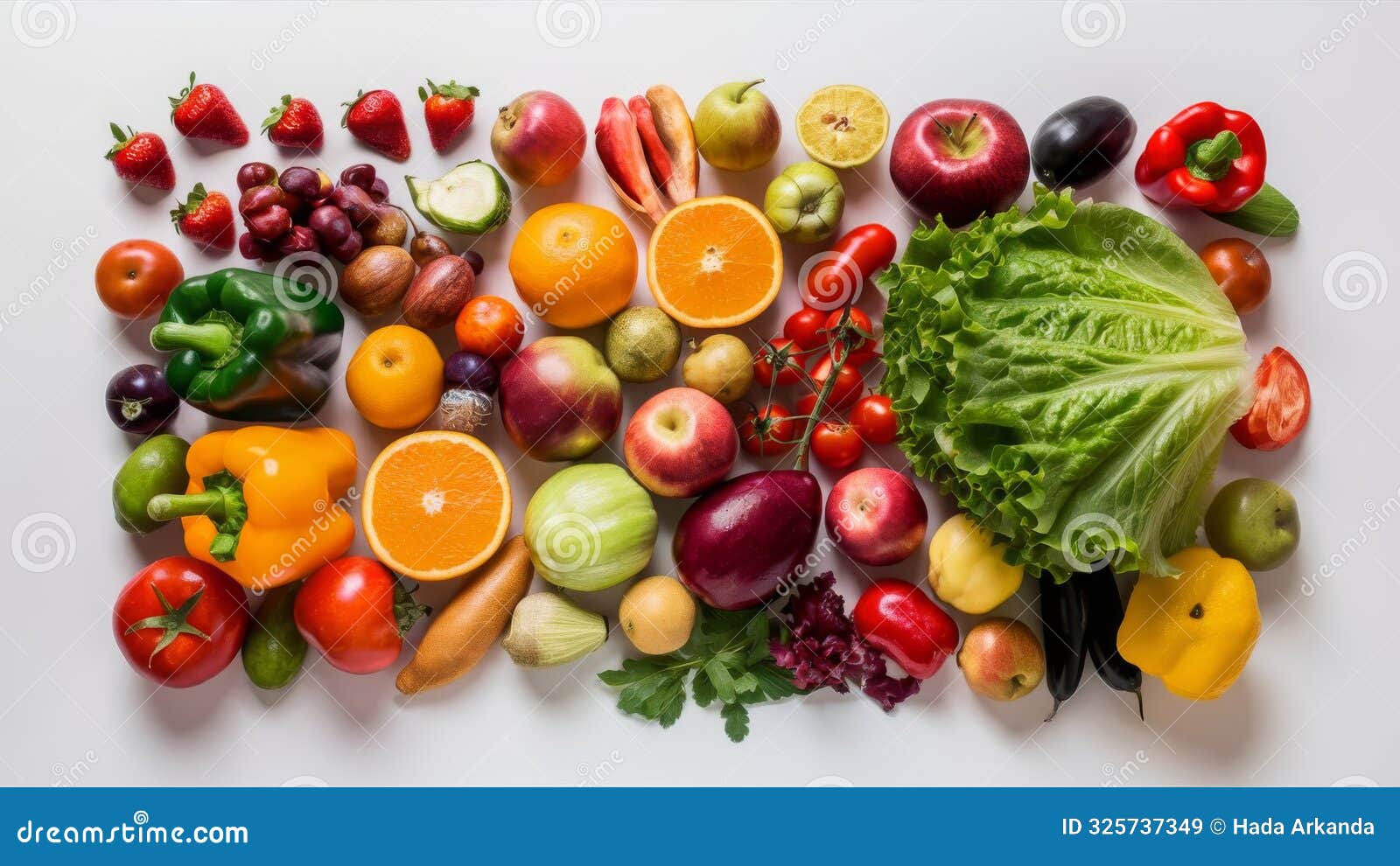 Different Types of Fruits and Vegetables Individually Isolated on a ...