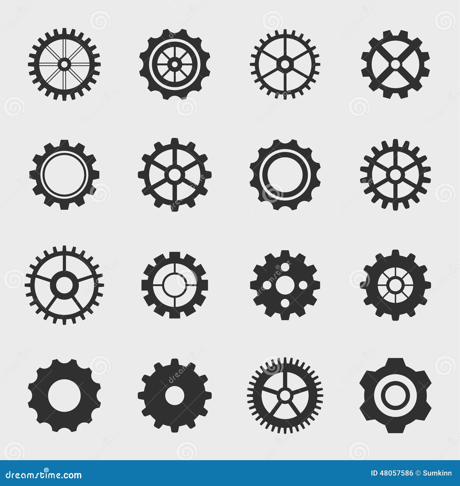 Different Types Of Gears. Stock Vector - Image: 48057586 Different Types Of Gears. Stock Vector - Image: 48057586