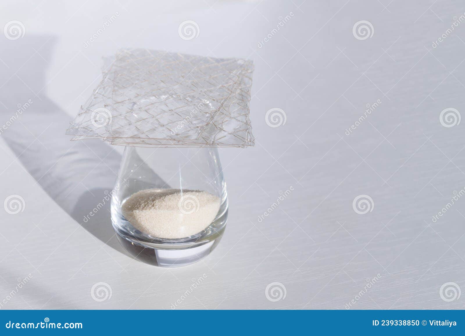 Different Types of Gelatin Powder and Sheets on White Table Stock Photo ...