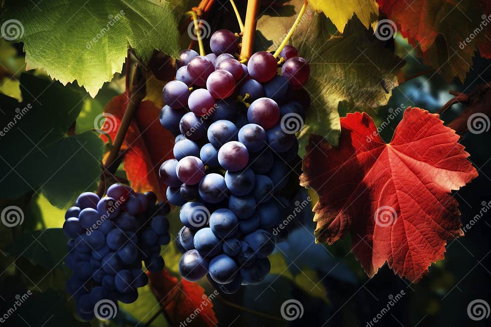 Different Types of Grapes. Generative AI Stock Illustration ...
