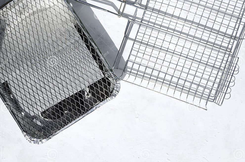 Different Types of Grill Grate on the Wgite Surface, Empty Space Stock ...