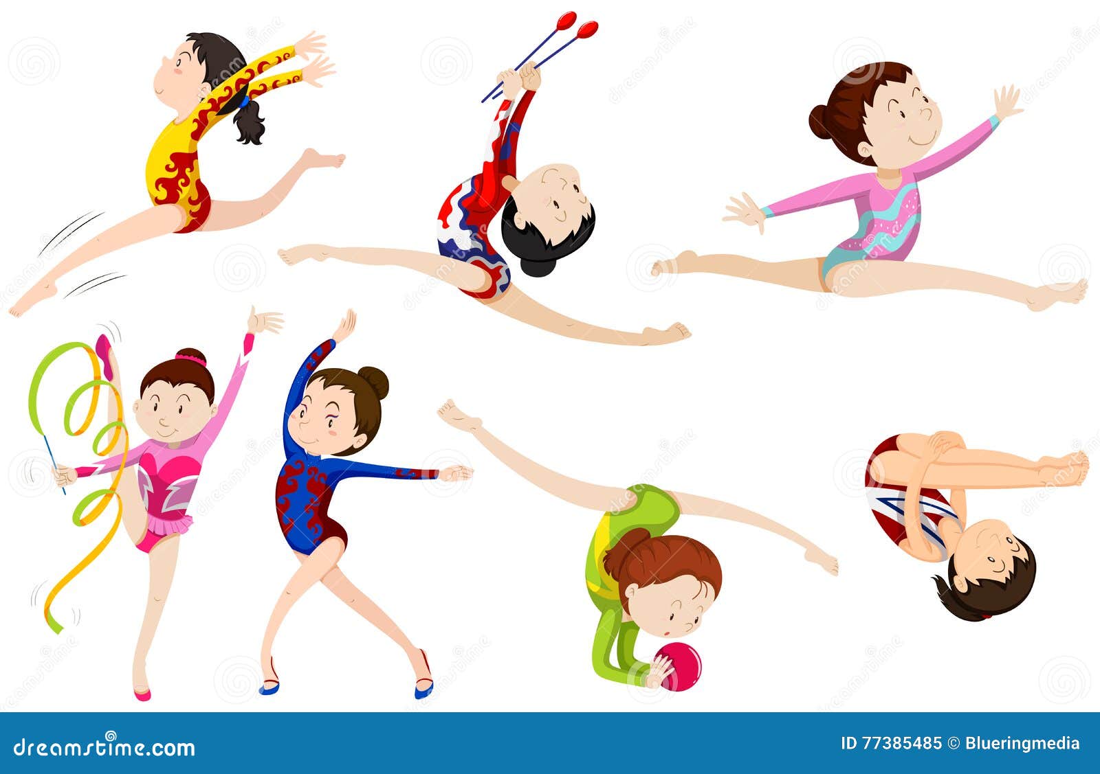 Different Types of Gymnastics Stock Vector - Illustration of jumping ... Different Types of Gymnastics Stock Vector - Illustration of jumping ...