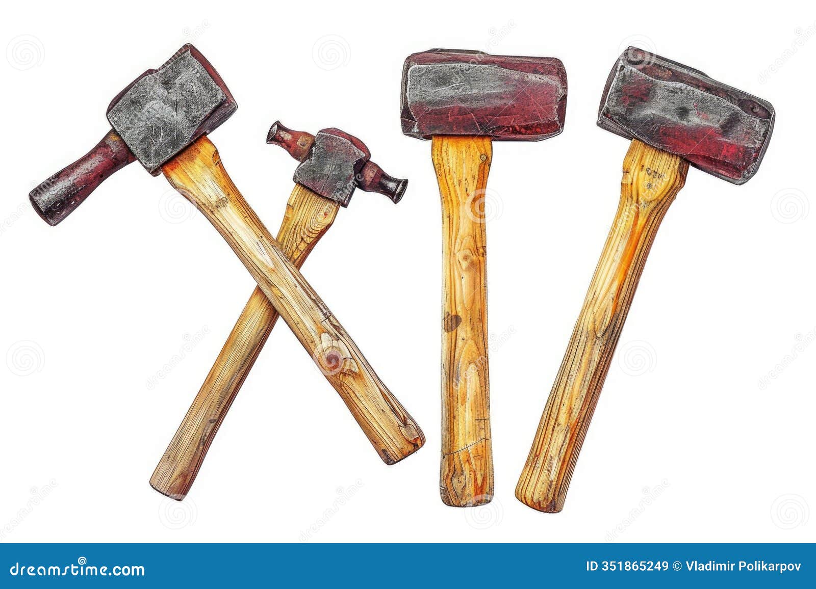 Different Types of Hammers on a Plain White Background. Ideal for ...