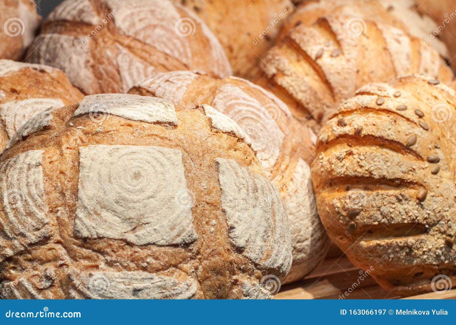 Different Types of Handmade Bread. Different Forms of Bread Stock Image ...