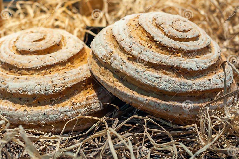 Different Types of Handmade Bread. Different Forms of Bread Stock Image ...