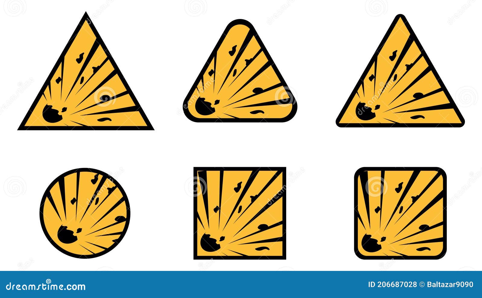 Explosives Warning Sign. Warning Symbol. Class 1 Warning Signs Vector ...