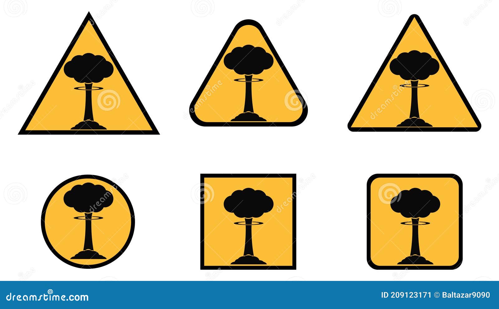6 Different Types of Hazardous Nuclear Test Stock Vector - Illustration ...