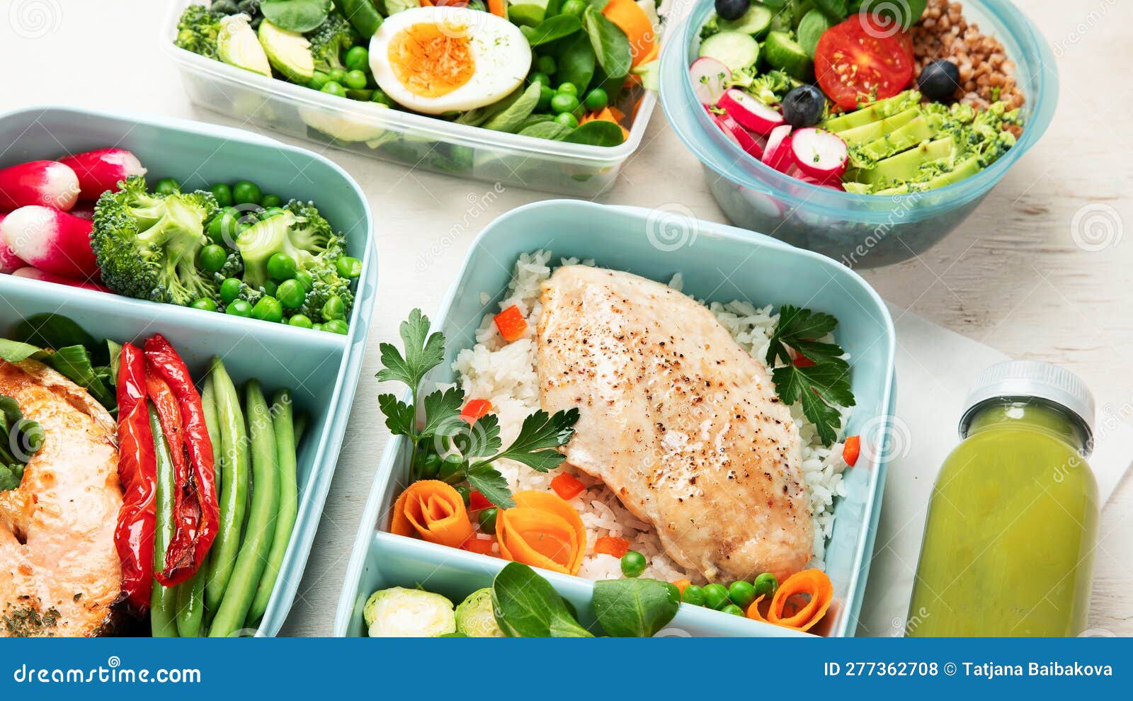 Different Types Healthy Meals in Containers, Takeout Food Menu, Top ...