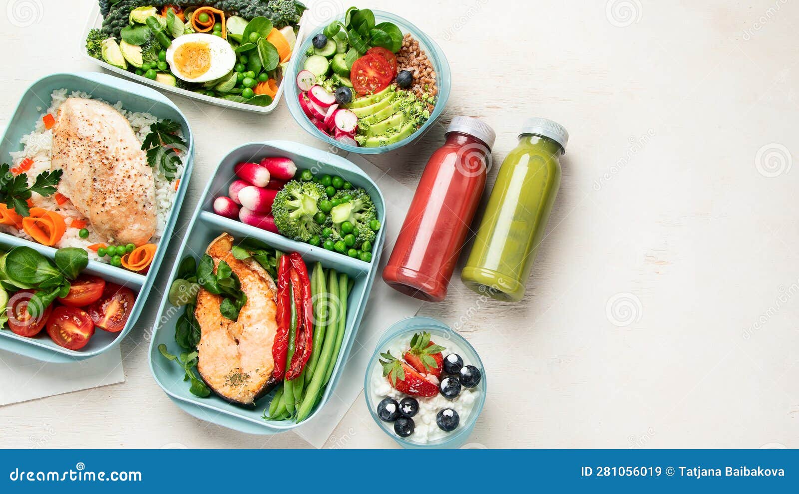 Different Types Healthy Meals in Containers, Takeout Food Menu, Top ...