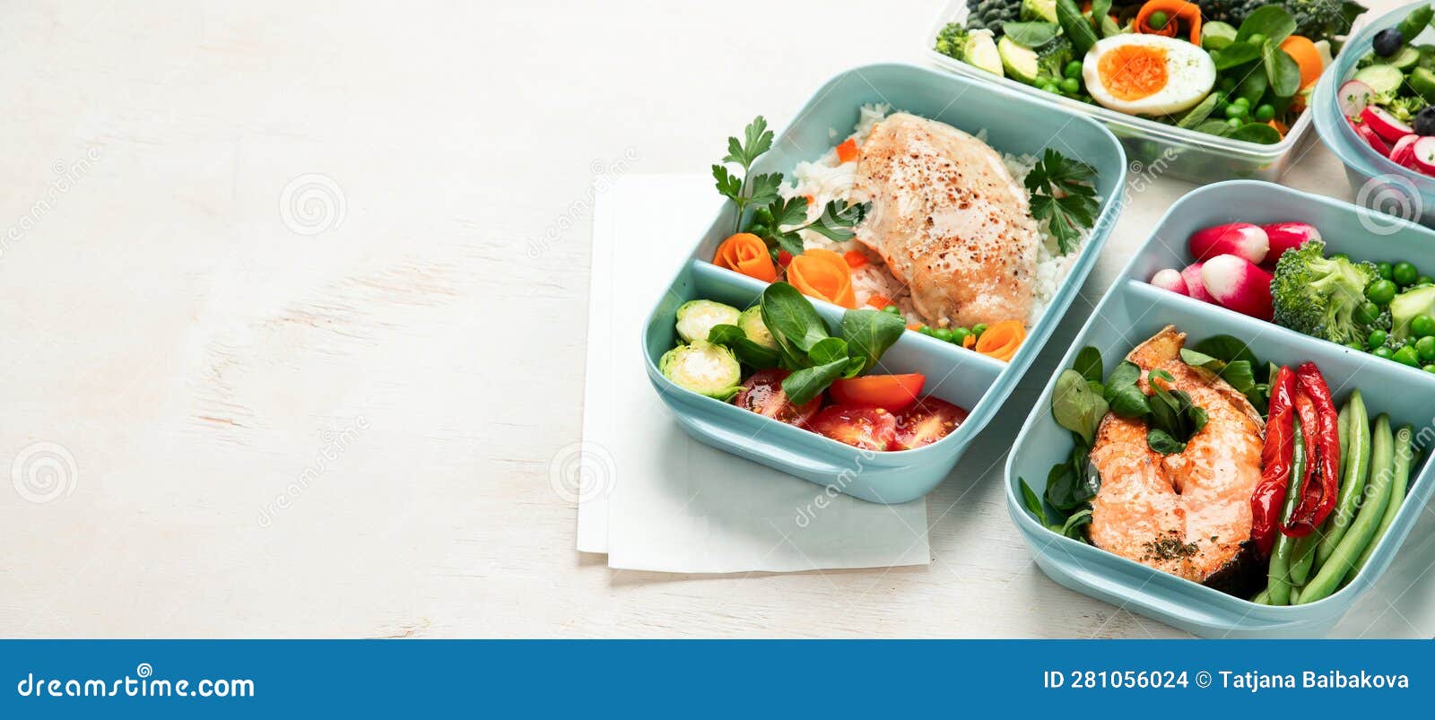 Different Types Healthy Meals in Containers, Takeout Food Menu, Top ...
