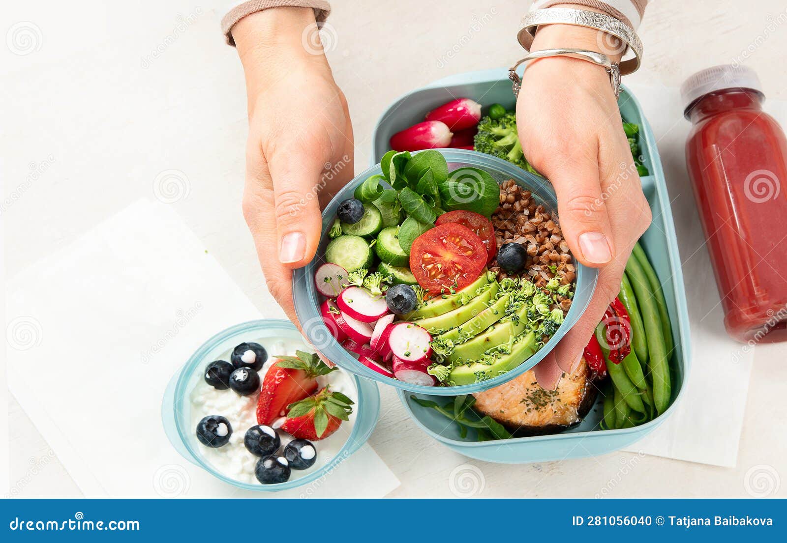 Different Types Healthy Meals in Containers, Takeout Food Menu, Top ...