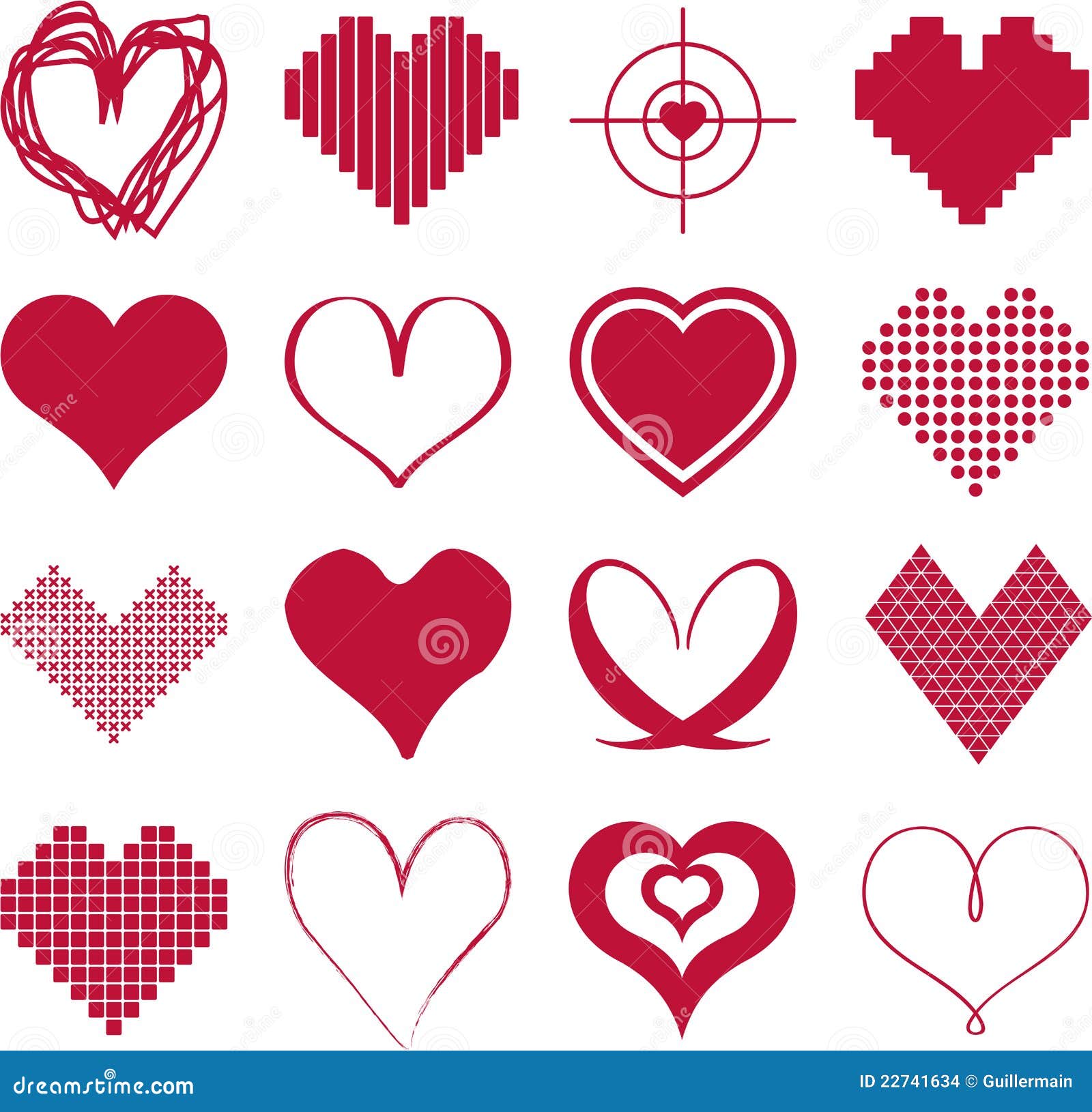 Different types of hearts stock vector. Illustration of family - 22741634