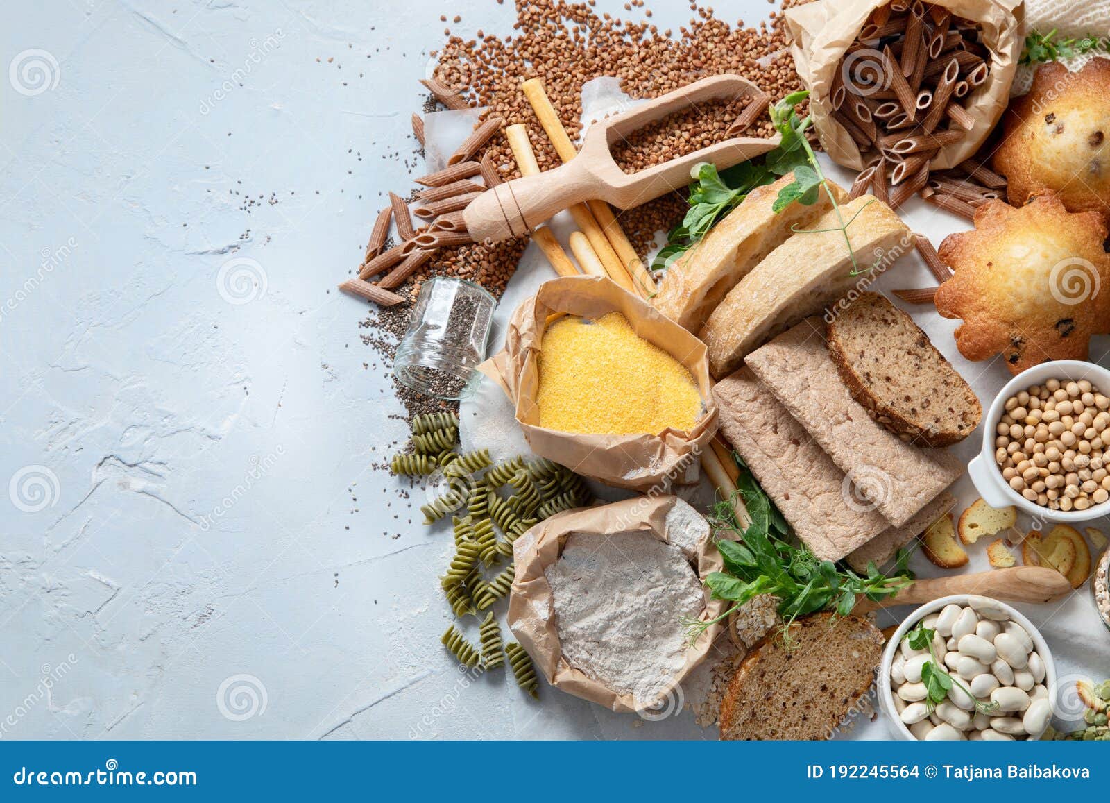 Different Types of High Carbohydrate Food Stock Photo - Image of ...