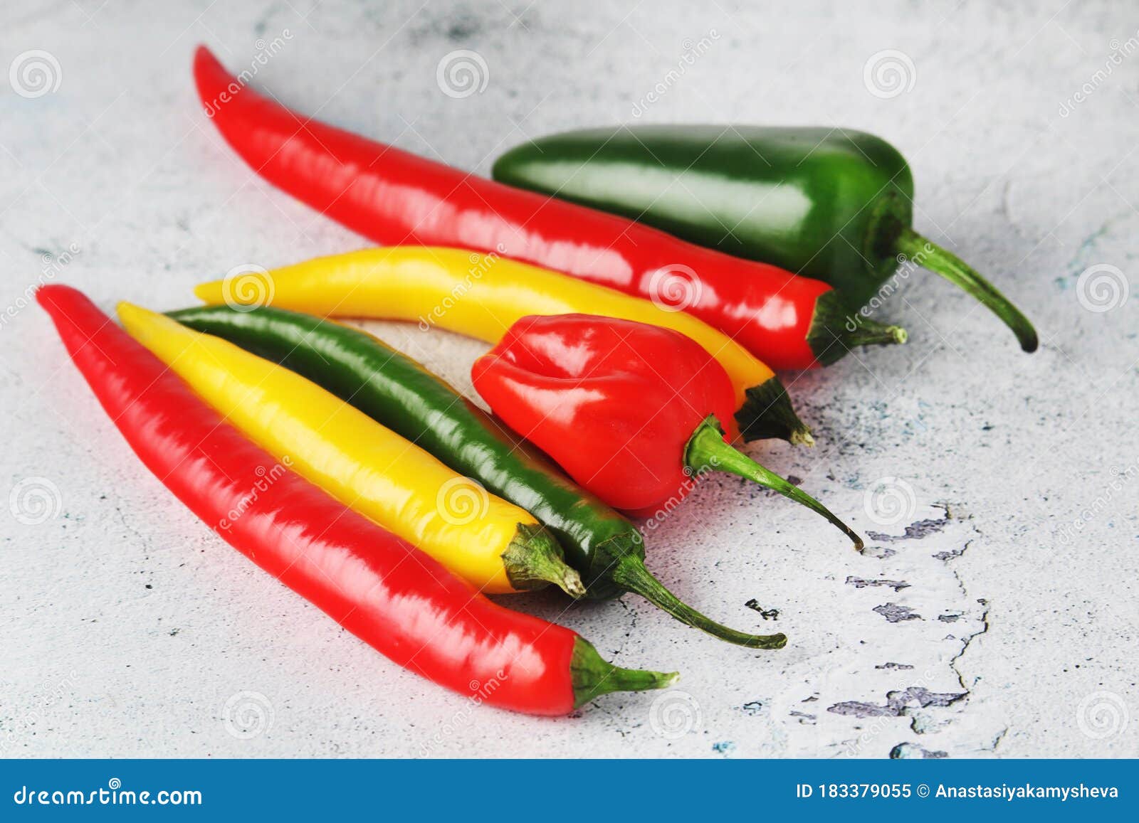 Different Types of Hot Spicy Pepper Stock Image - Image of background ...