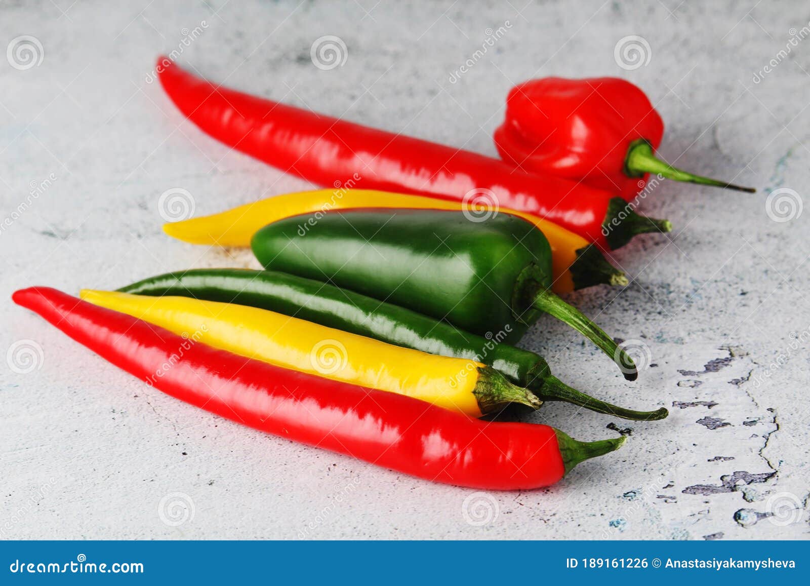 Different Types of Hot Spicy Pepper Stock Photo - Image of ingredients ...