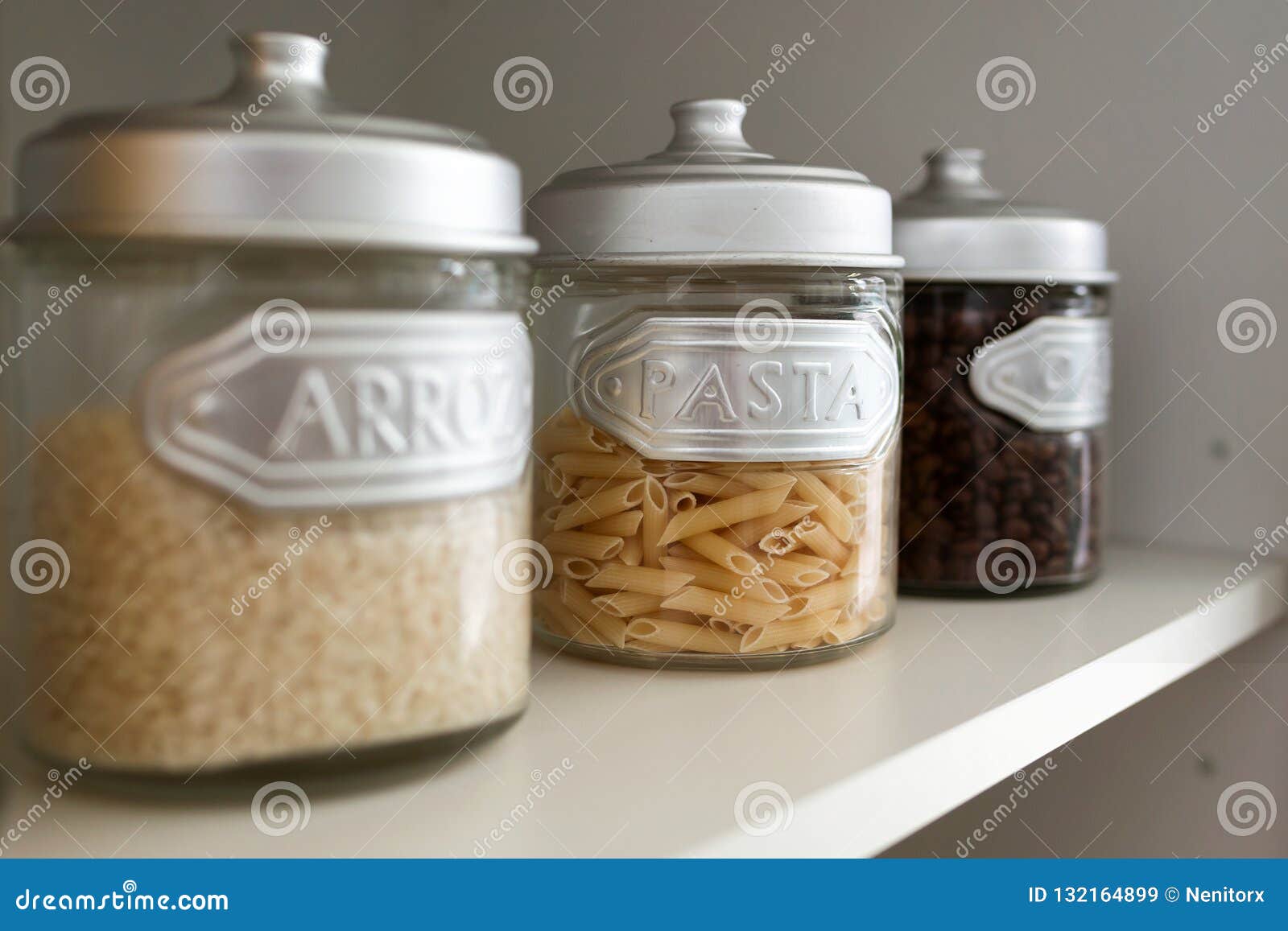 Different Types of Ingredients for Healthy Cooking in Glass Jars in the ...