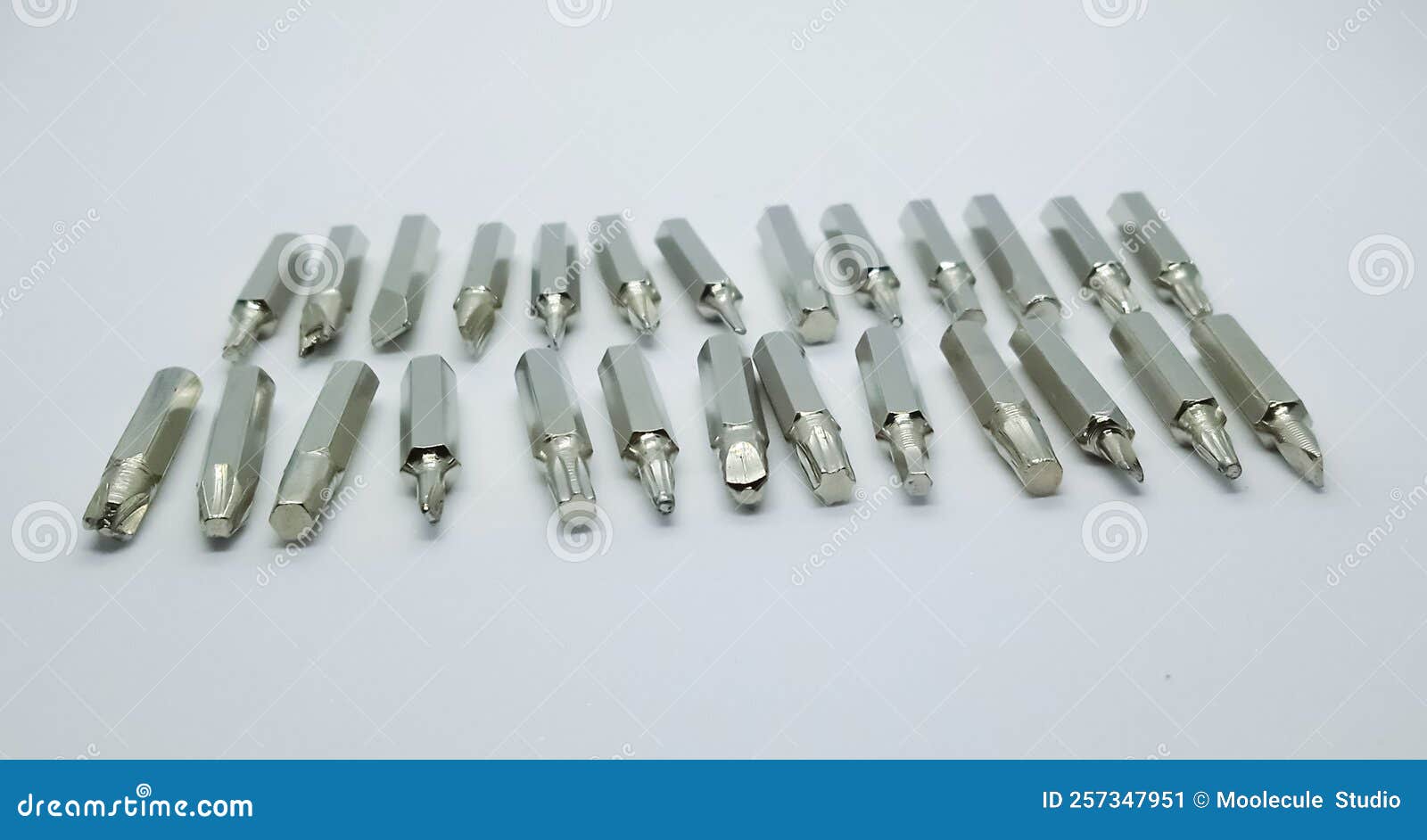 Different Types of Interchangeable Metal Screwdriver Tips, Isolated on ...