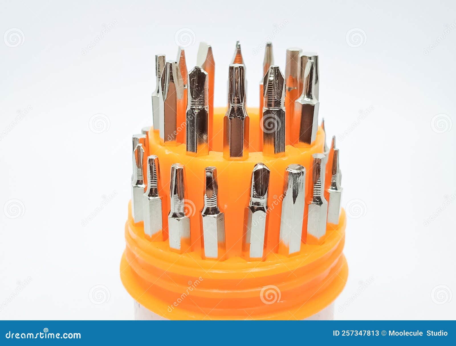 Different Types of Interchangeable Metal Screwdriver Tips, Placed in ...