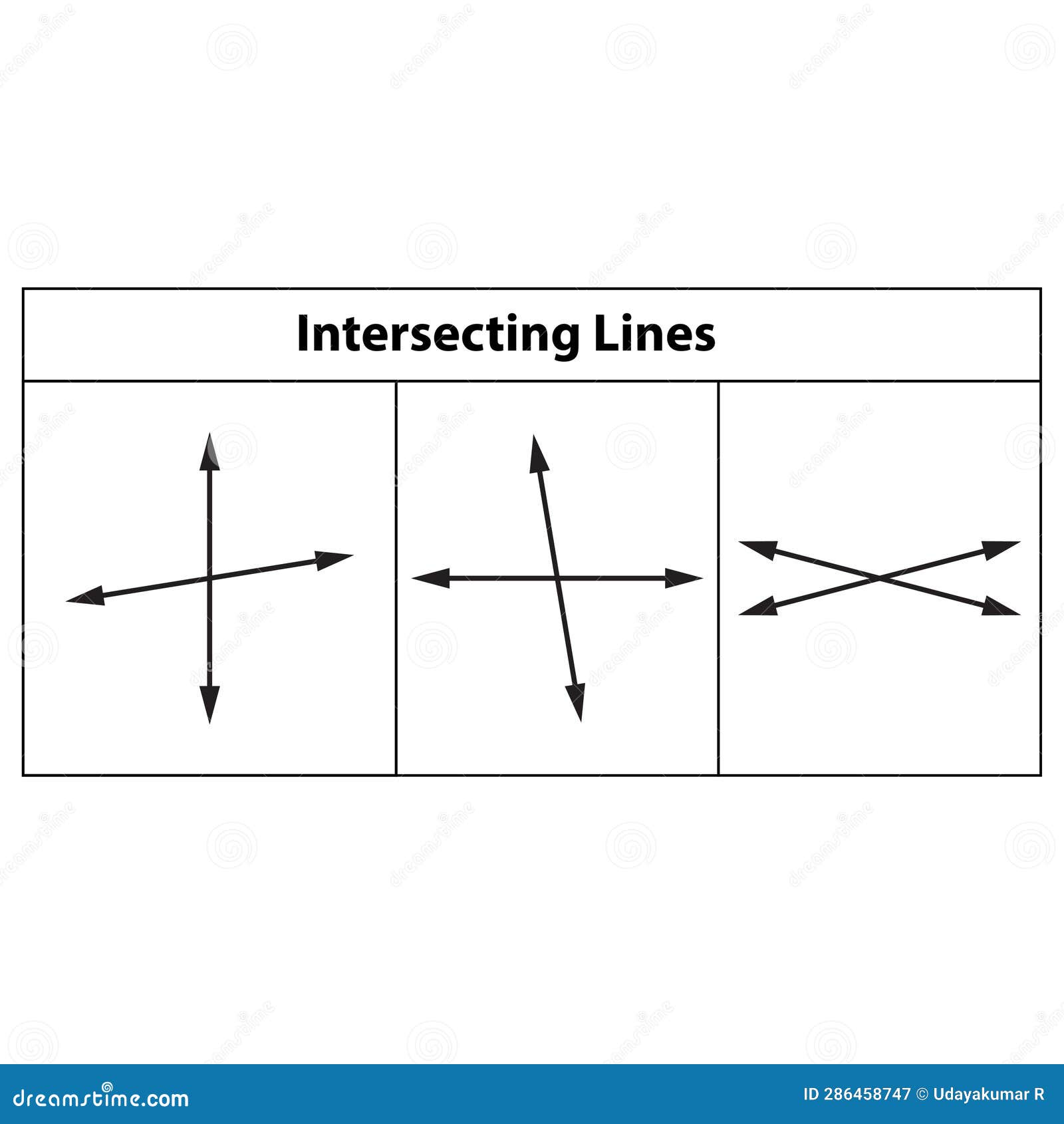 Different Types Of Intersecting Lines Stock Vector Illustration Of