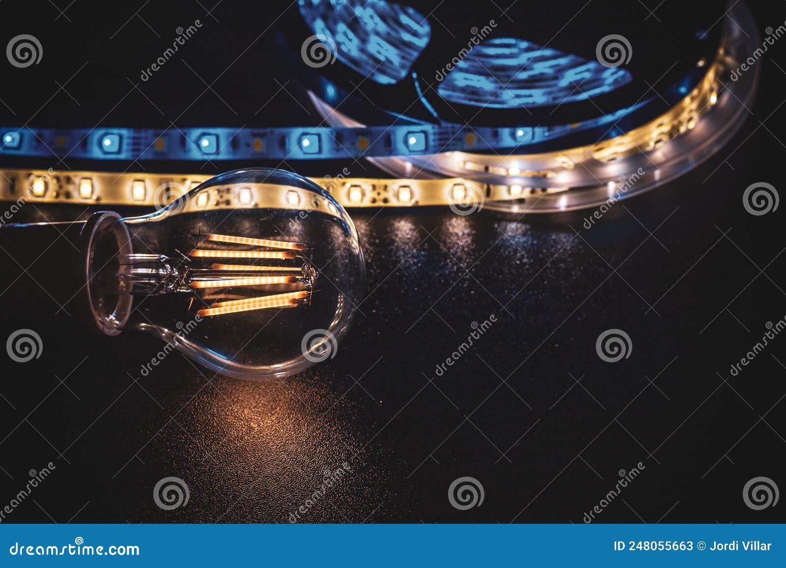 Different Types of Leds, Led Reel and Led Bulb, Blue Color and Warm ...
