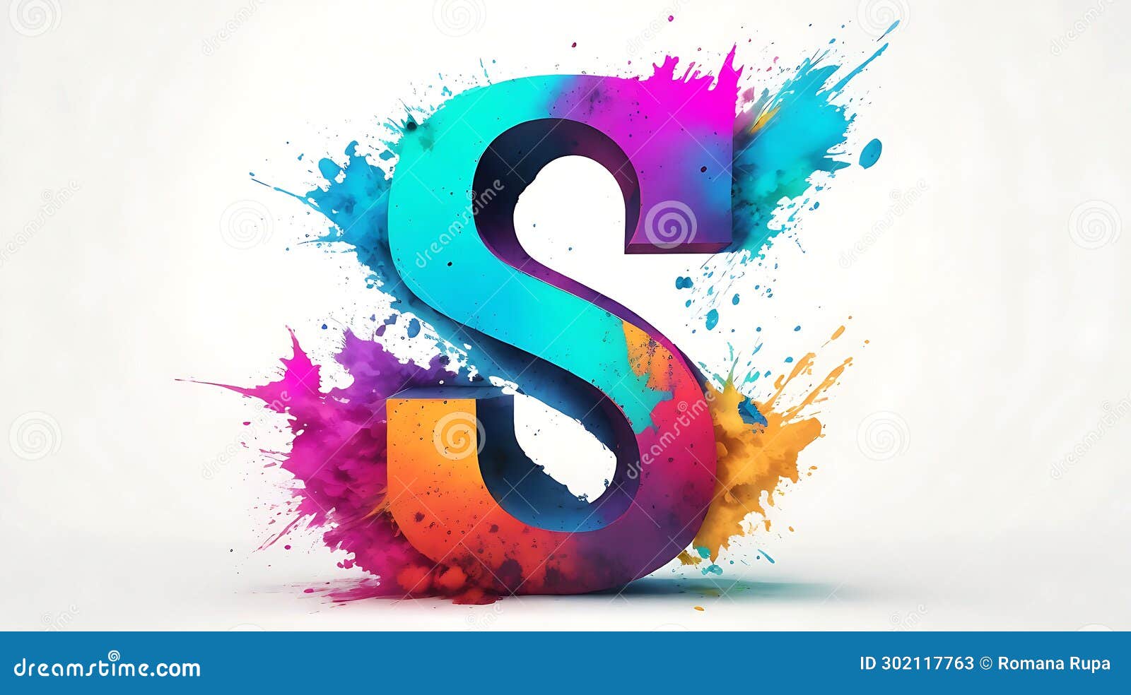 With Different Types of Liquid Colors S Letter Ai Generated Stock ...