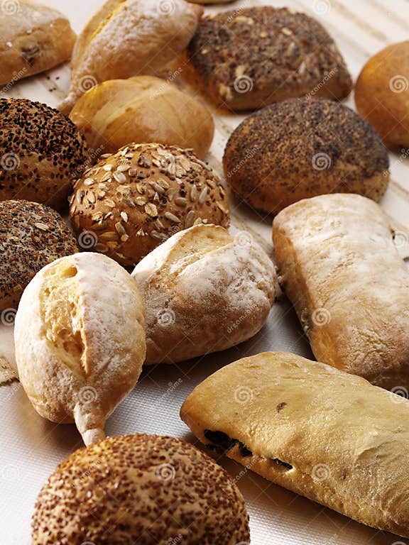 Different Types Loaf of Bread Stock Photo - Image of seeds, bread ...