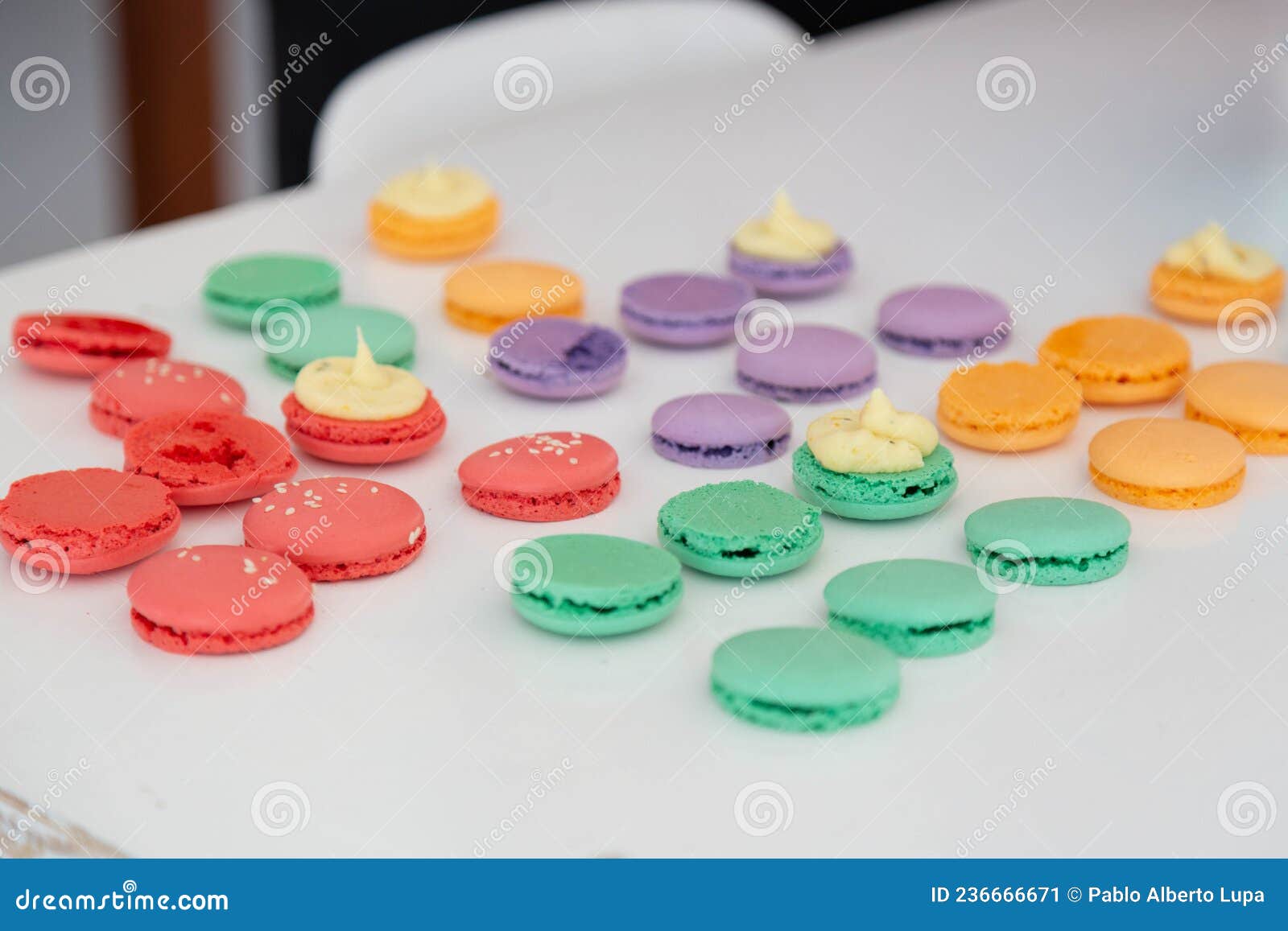 Different Types of Macarons Been Prepared. Close Up Photo Stock Image ...