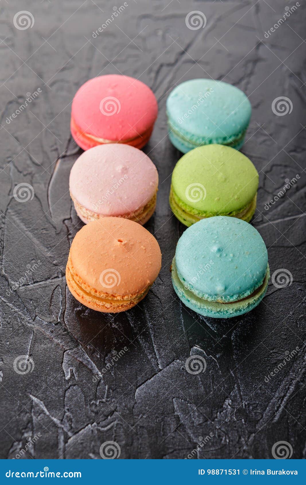 Different Types of Macaroons Stock Image - Image of black, biscuit ...