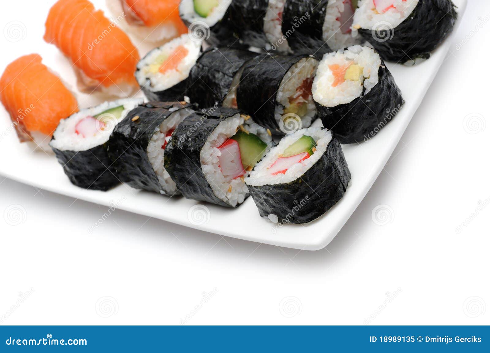 Different Types Of Maki Sushi In Sushi Set Royalty Free Stock Photo ...