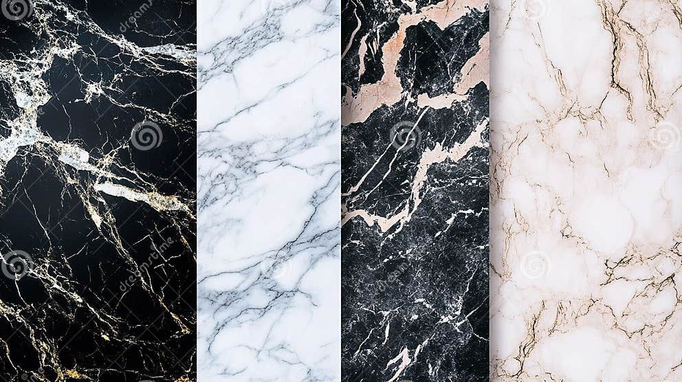 Different Types of Marble Stone Textures Displayed on a Wall with ...