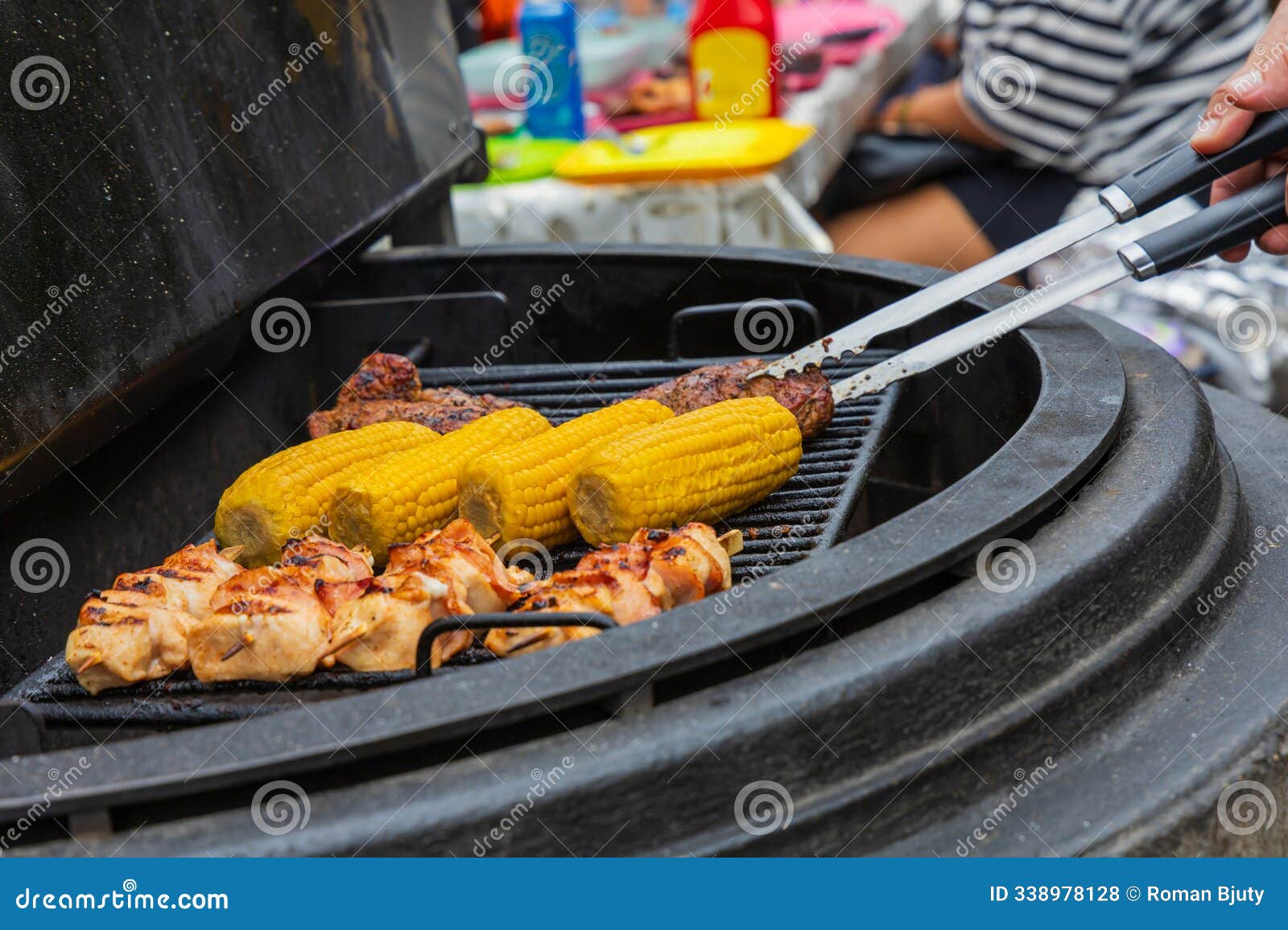 Different Types of Meat on the Outdoor Grill Stock Photo - Image of ...