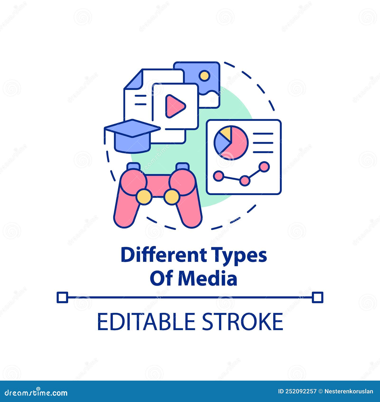 Different Types of Media Concept Icon Stock Vector - Illustration of ...