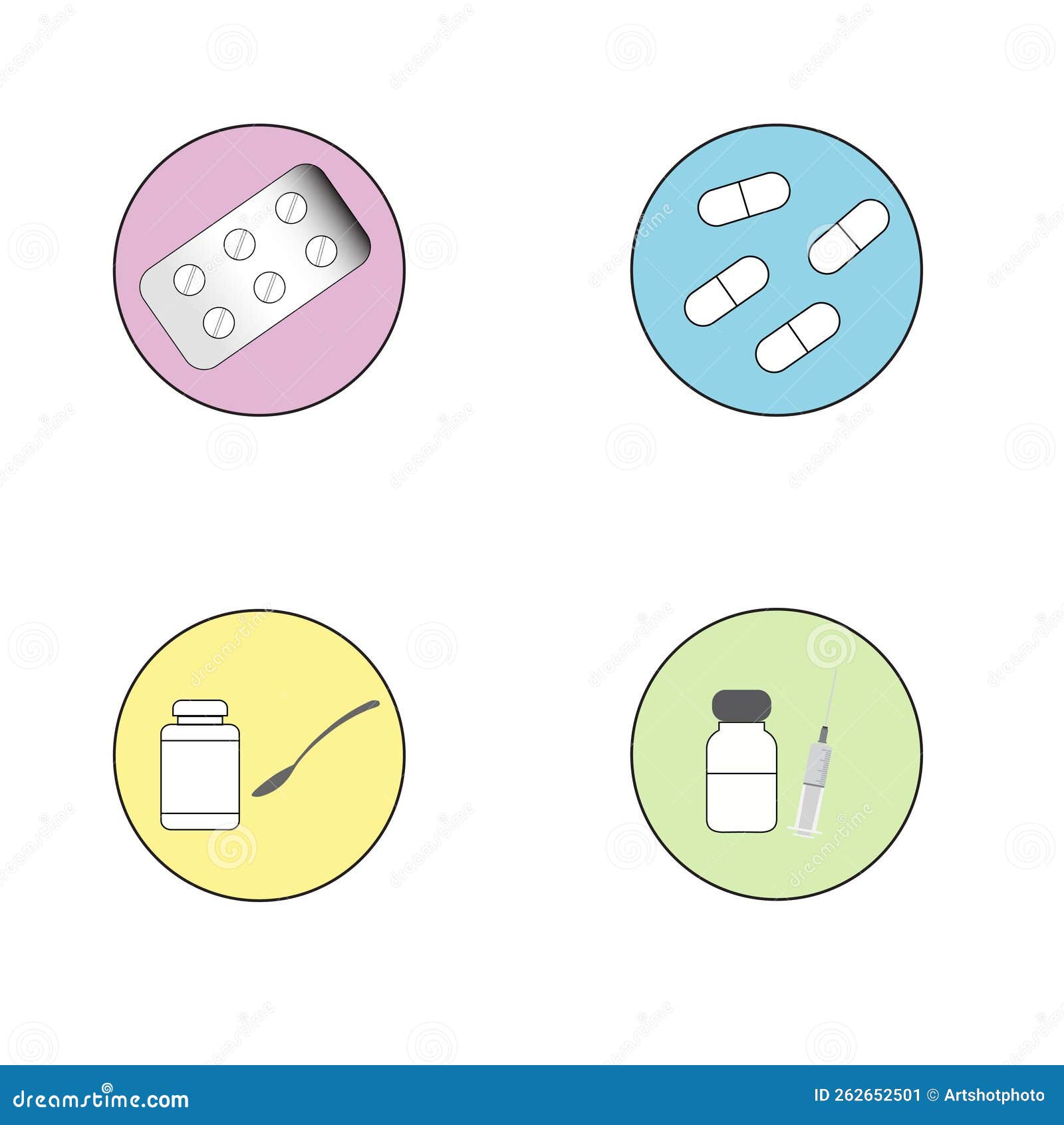 Different Types of Medicines Like Pills, Capsule, Syrup, Vaccine Stock ...