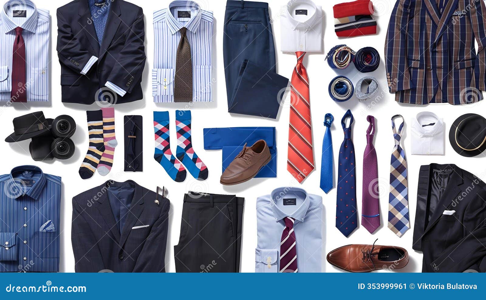 Different Types of Men S Clothing on a White Background Stock Image ...