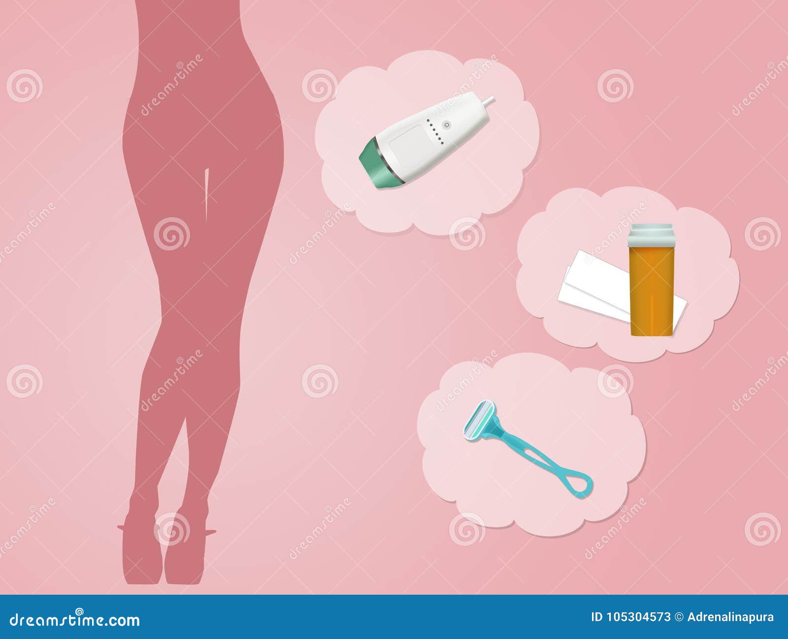 Different Types and Methods of Epilation Stock Illustration ...