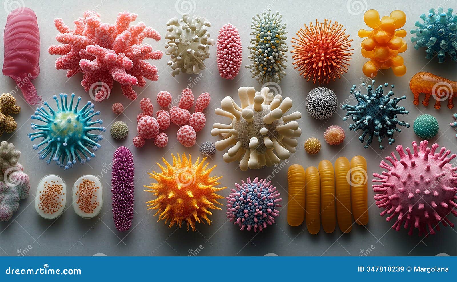 Different Types of Microbes Virus Cells and Bacteria Representing ...