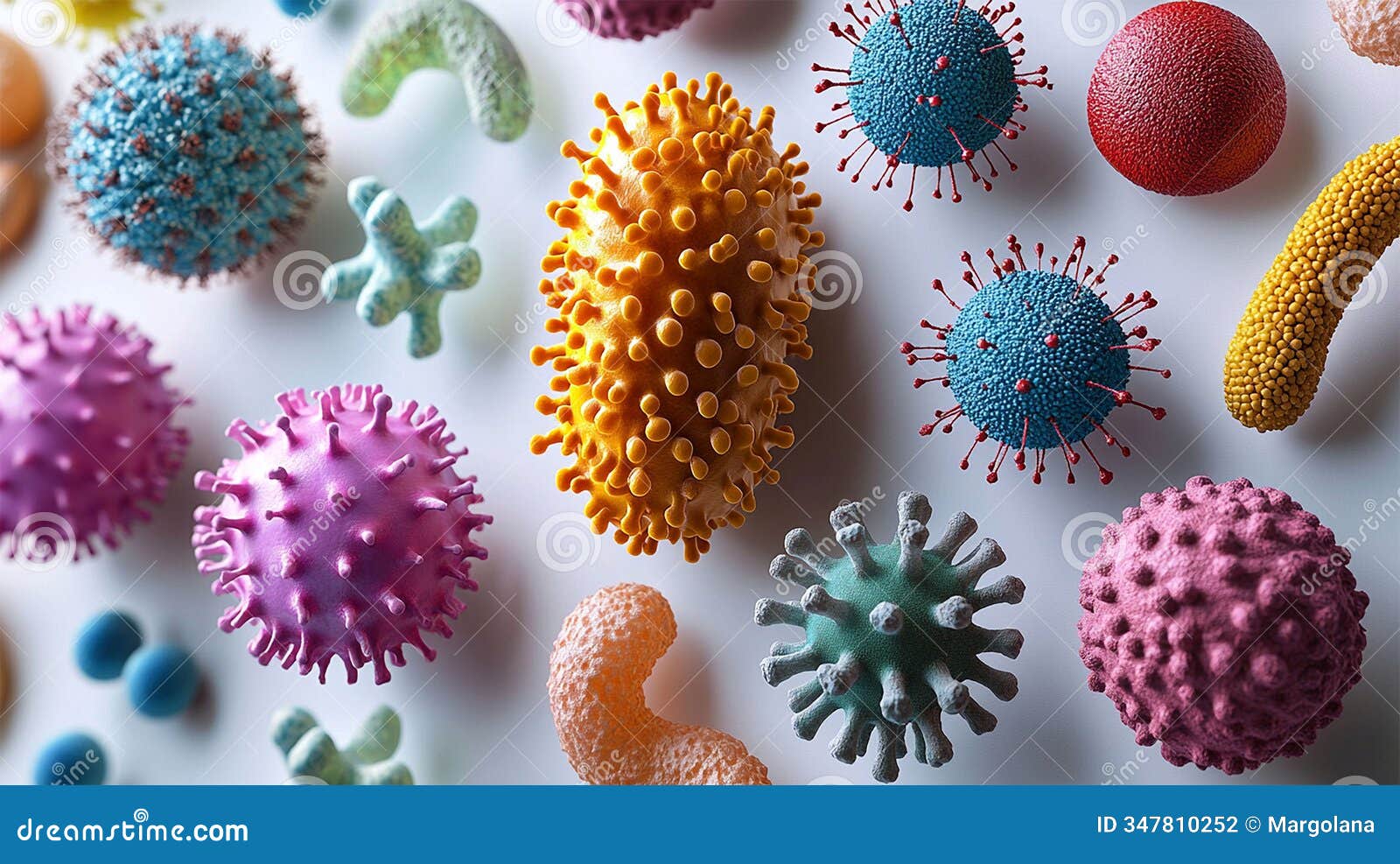 Different Types of Microbes Virus Cells and Bacteria Representing ...
