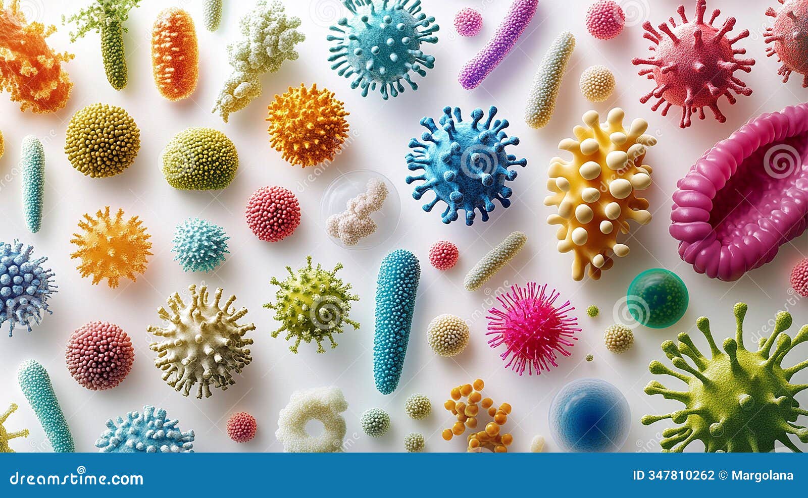 Different Types of Microbes Virus Cells and Bacteria Representing ...
