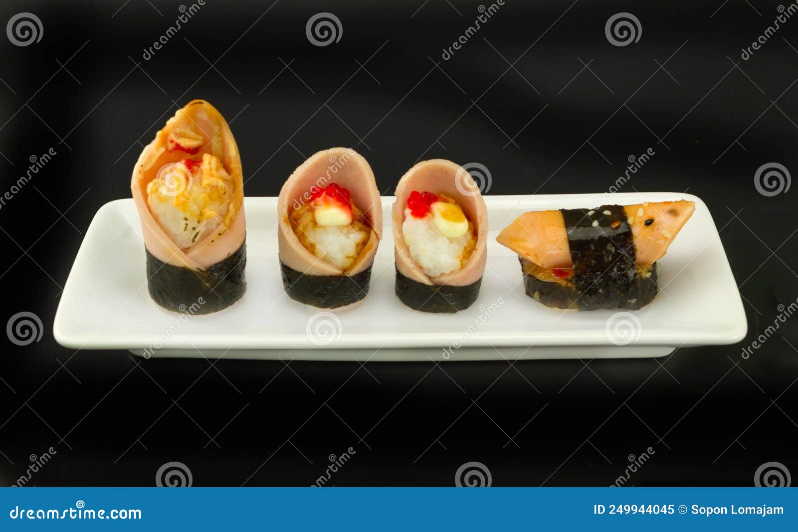 Different Types of Nigirizushi Stock Image - Image of healthy ...