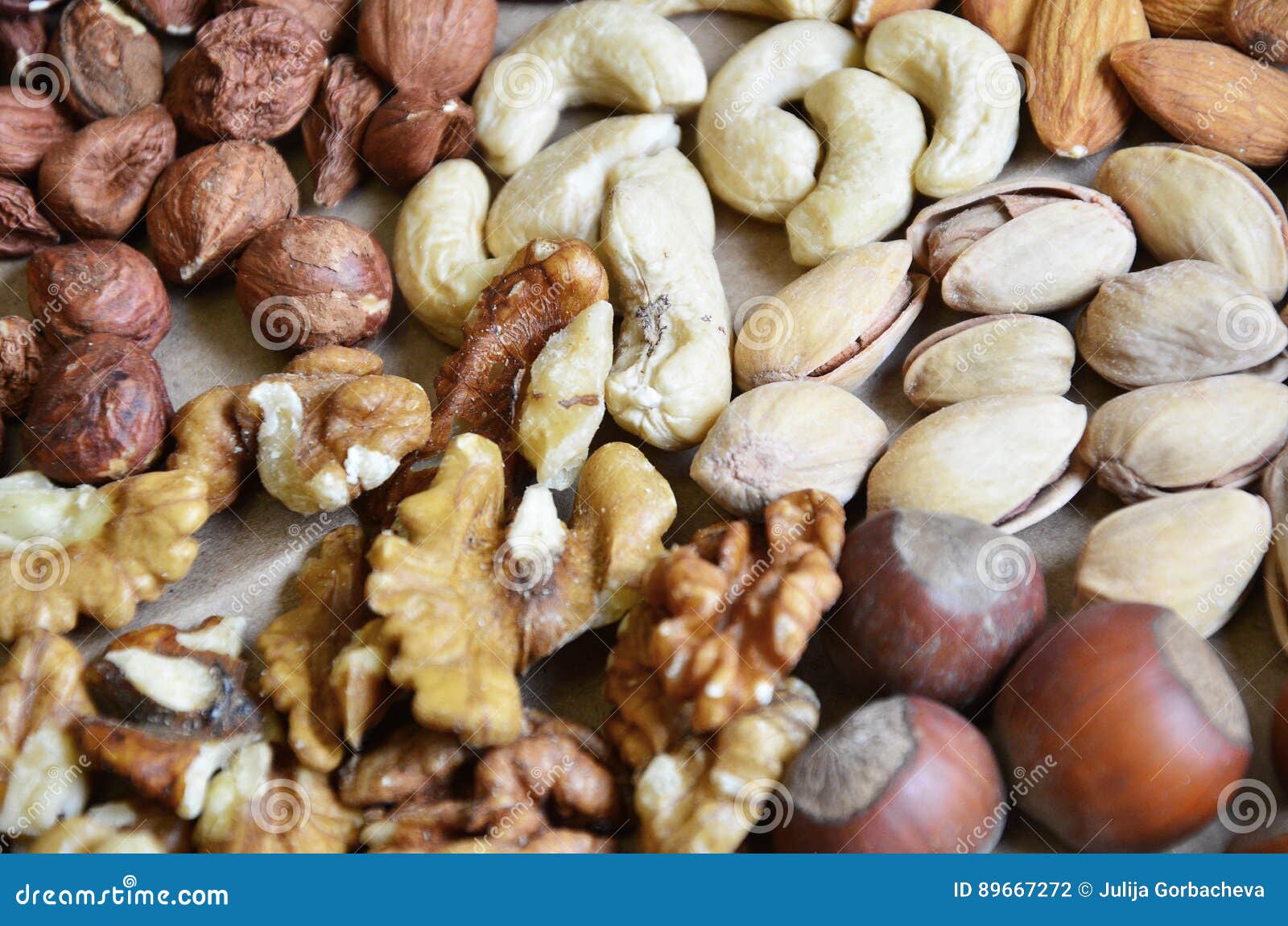 Different types of nuts stock photo. Image of diverse - 89667272