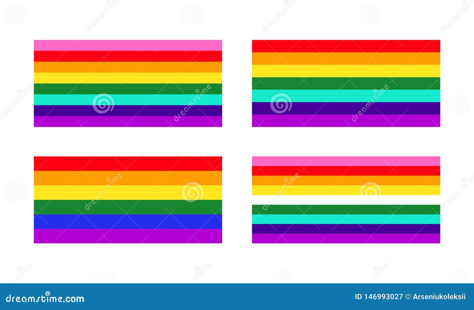 Different variations of the gay pride flag - kjaguild