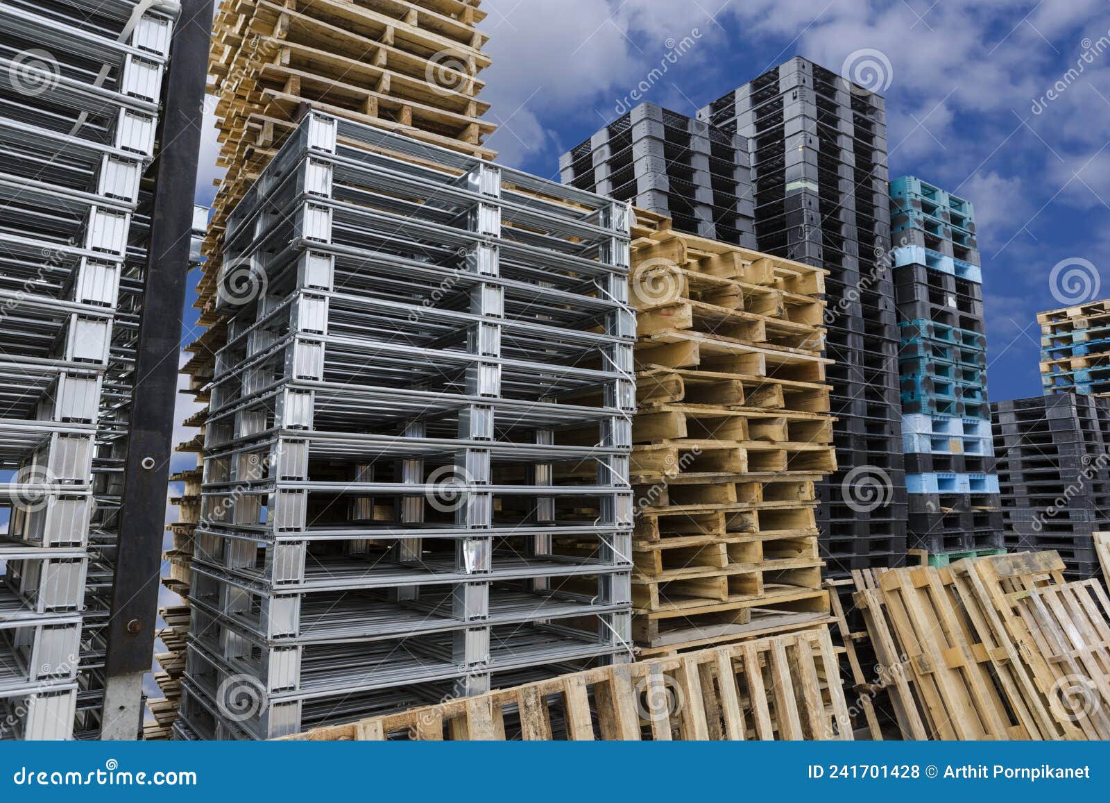 Different Types of Pallets are Stacked in a Row , Can Be Used As a ...