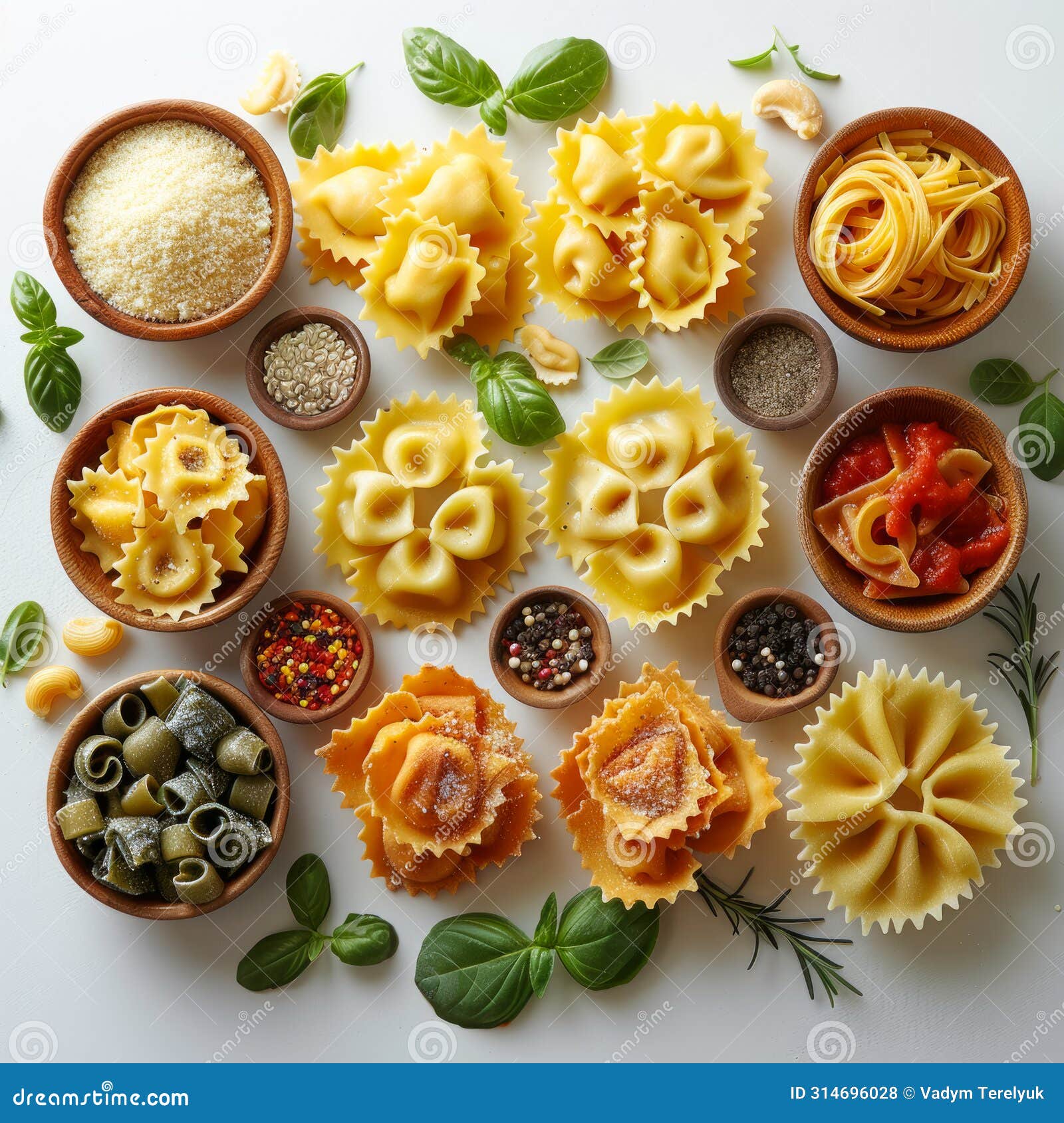 Different Types of Pasta with Different Types of Sauces and Ingredients ...