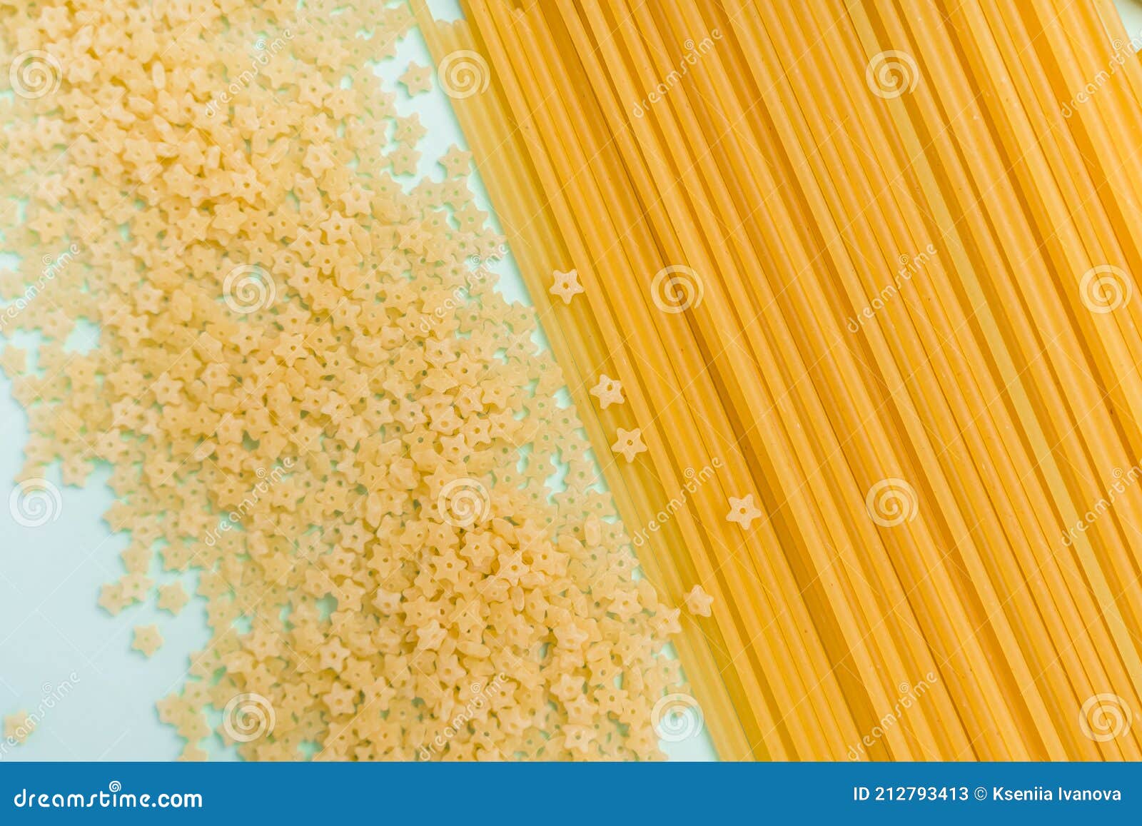 Different Types of Pasta from Wheat Varieties Laid Out in a Line on a ...
