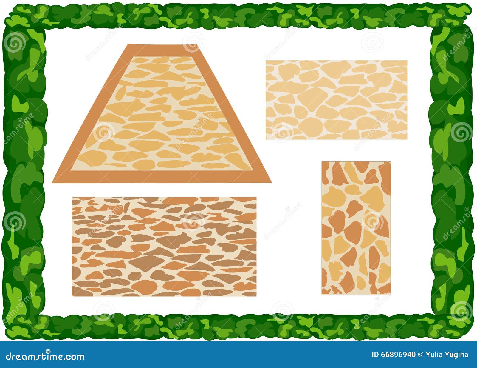 Big Set Of Different Paving Elements For Landsape Design,plan,maps ...